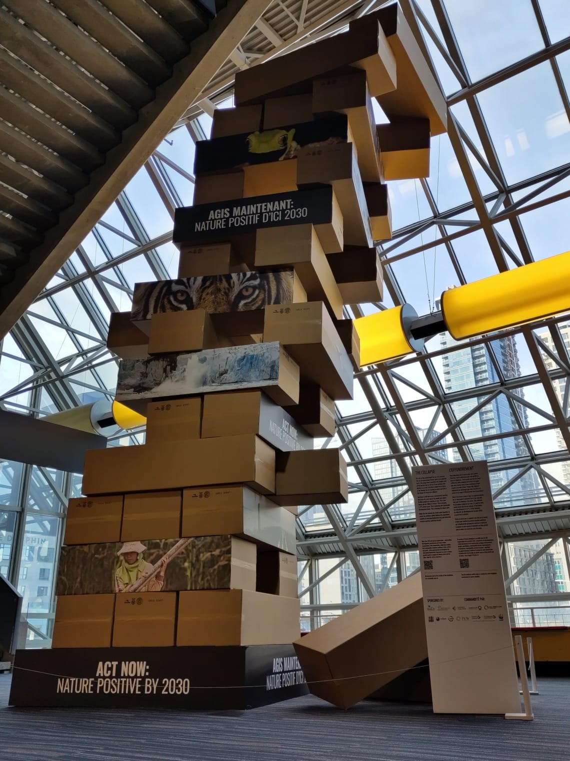 COP15: Giant Jenga Tower Goes on Display to Represent the 'Dangerous ...